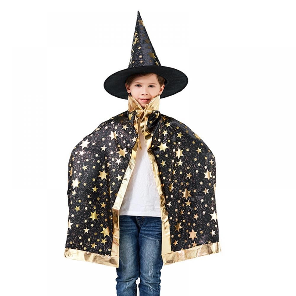 Wizard Cape with Witches Hat,Halloween Cape for Kids,Halloween kids ...