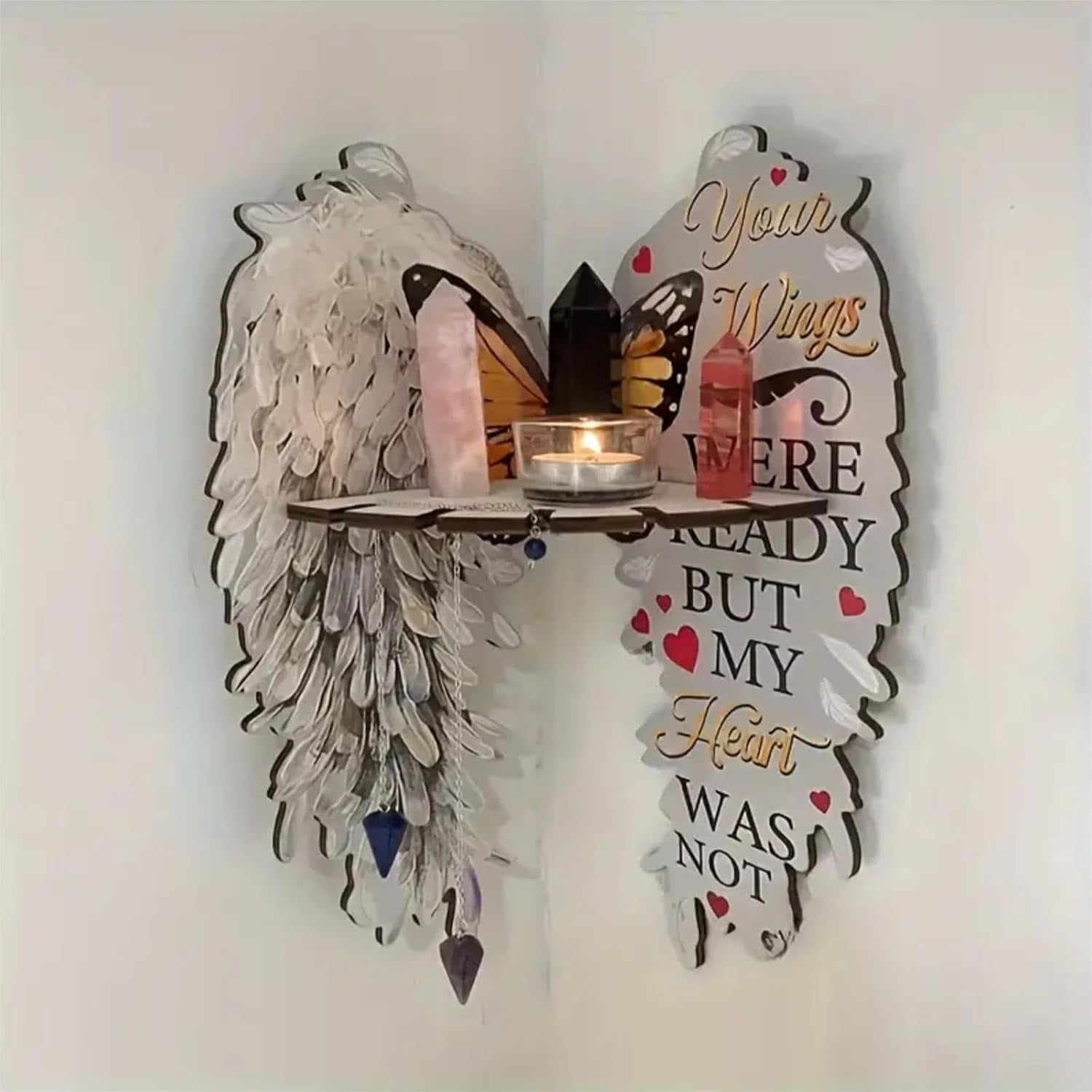 Wall Mounted Corner Shelf, Mounted Vintage Angel Wings Corner, Wall ...