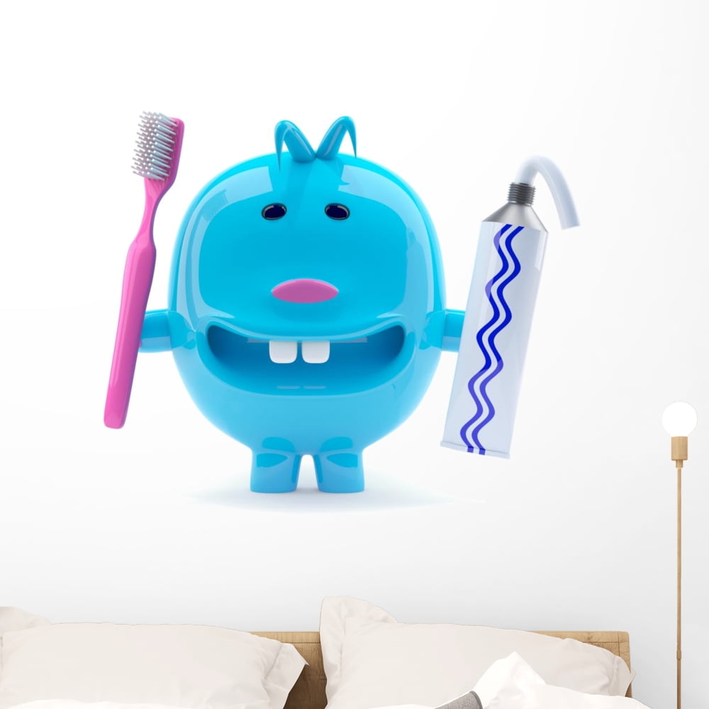 Little Blue Alien Toy Wall Decal Mural by Wallmonkeys Peel and Stick ...