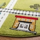 SAFAVIEH Carousel Kids Devan Train Track Area Rug, Green/Ivory, 6'7" x ...