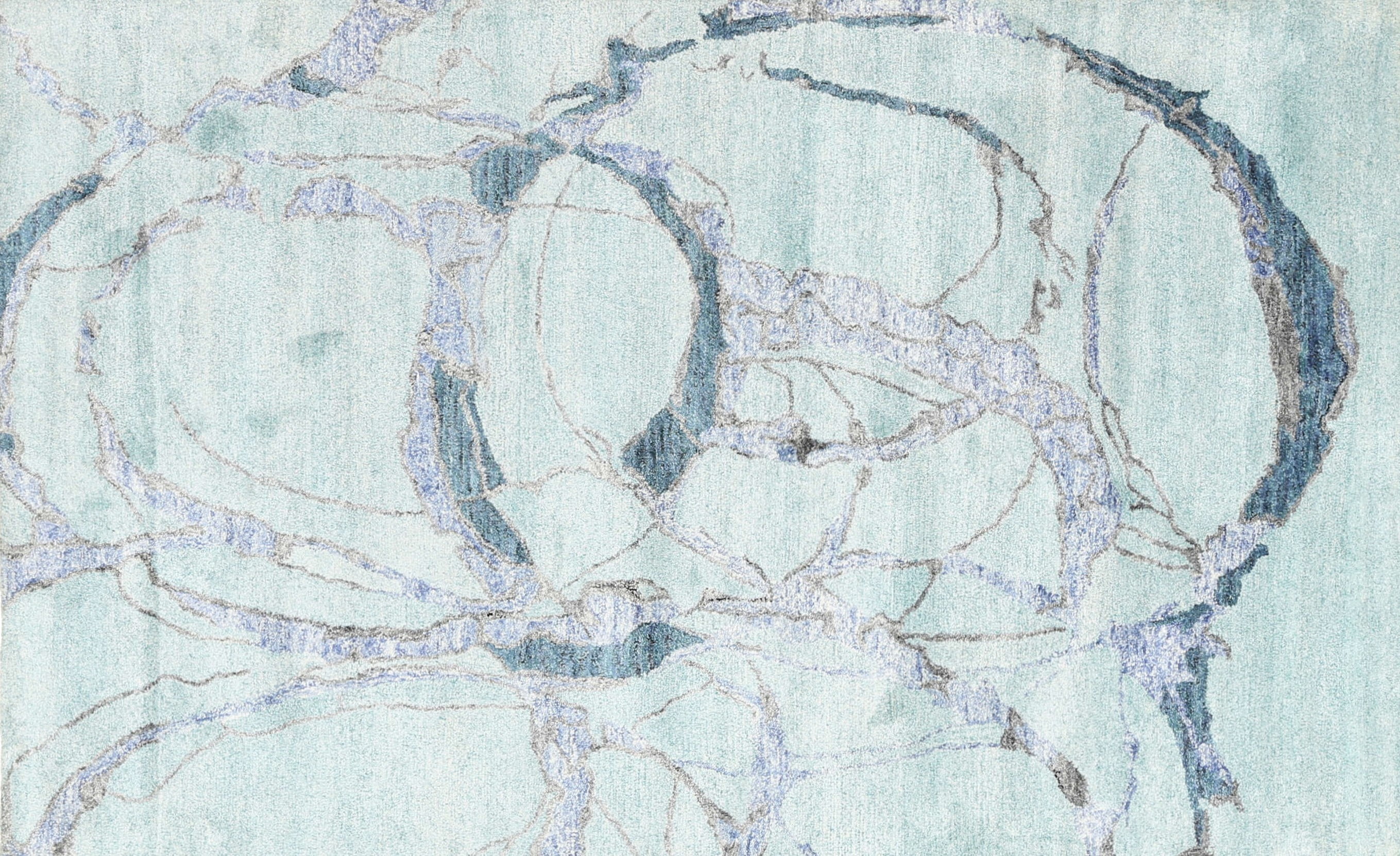 Ahgly Company Indoor Rectangle Contemporary Pale Blue Abstract Area ...