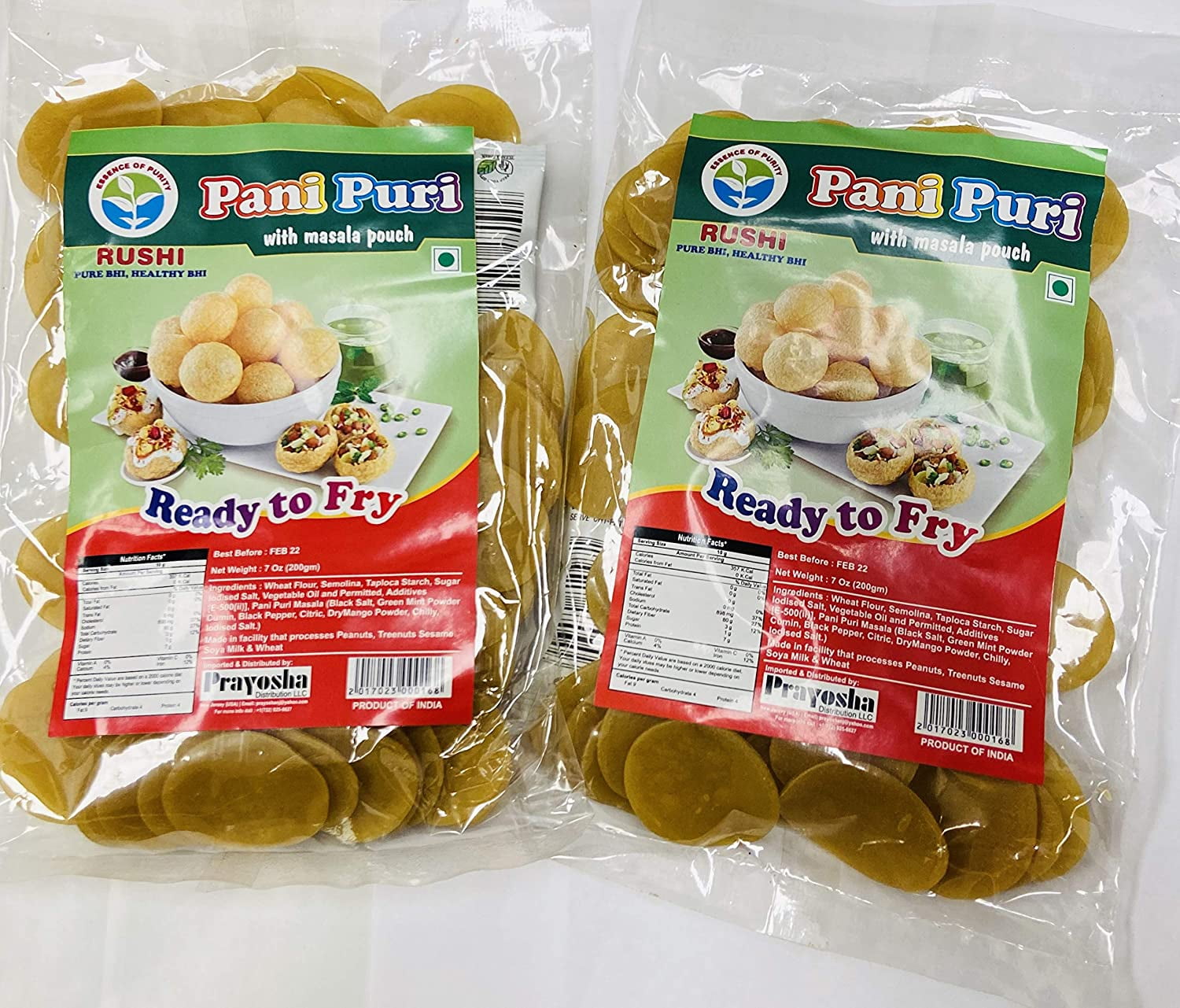 Rushi Pani Puri pack of 2 with Masala Pouch Inside 200 GRM | Ready to ...
