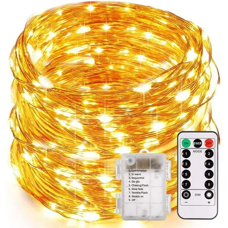 Light chain battery ， 10.5M 100 LED warm white battery operated light ...