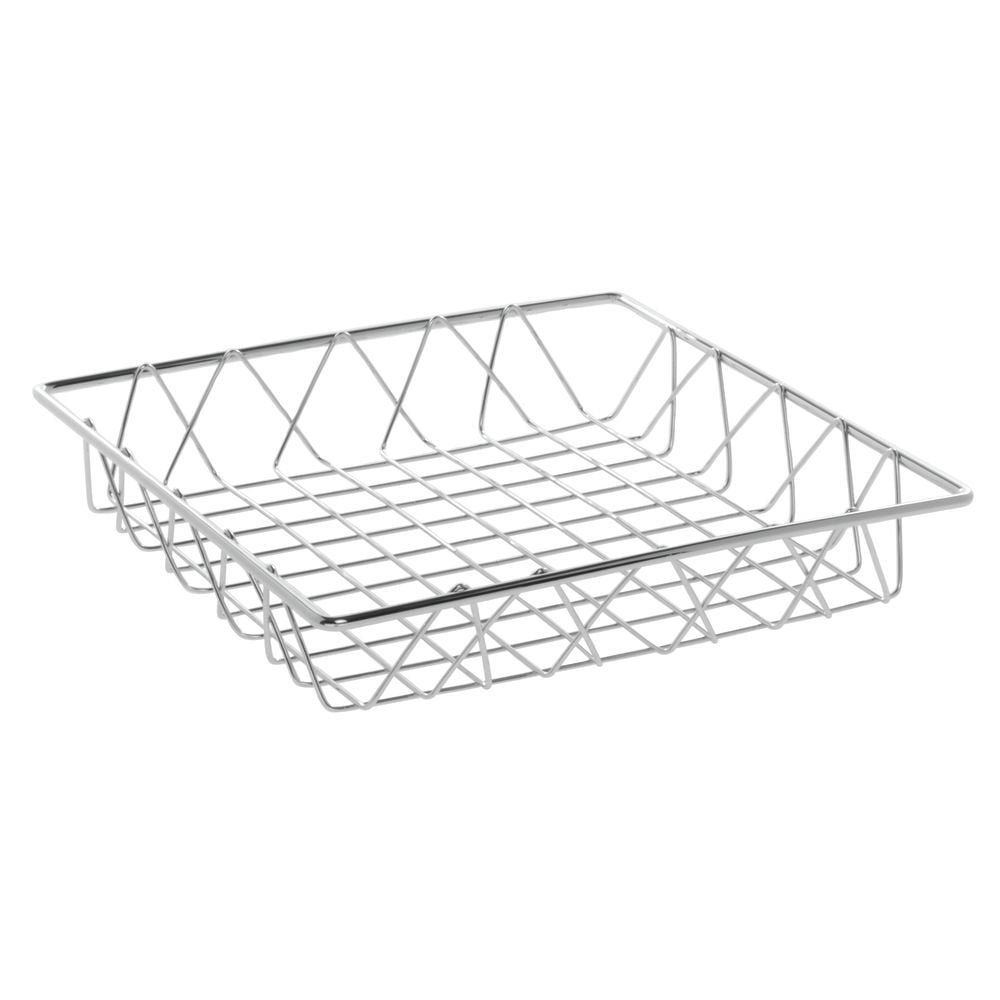 HUBERT Wire Basket Square Chrome Plated - 12"L x 12"W x 2"H - Walmart.com