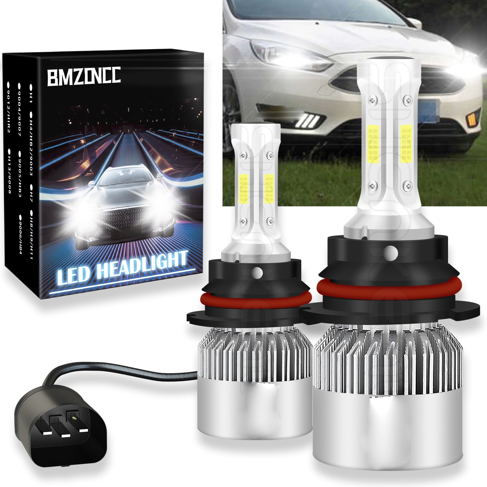 BMZONCC For 2005-2007 Ford Focus 9007 LED Headlight High and Low Beam ...