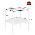 MOONMISS 2 Pack Rectangle End Table, Tempered Glass Top Side Table with ...