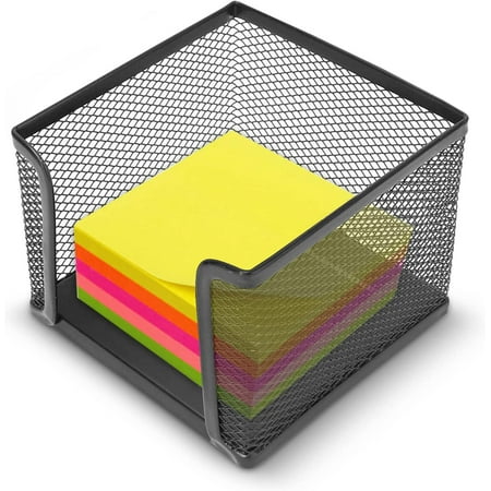 Office, memo box, memo box made of wire metal, cube memo box, black, 10 ...