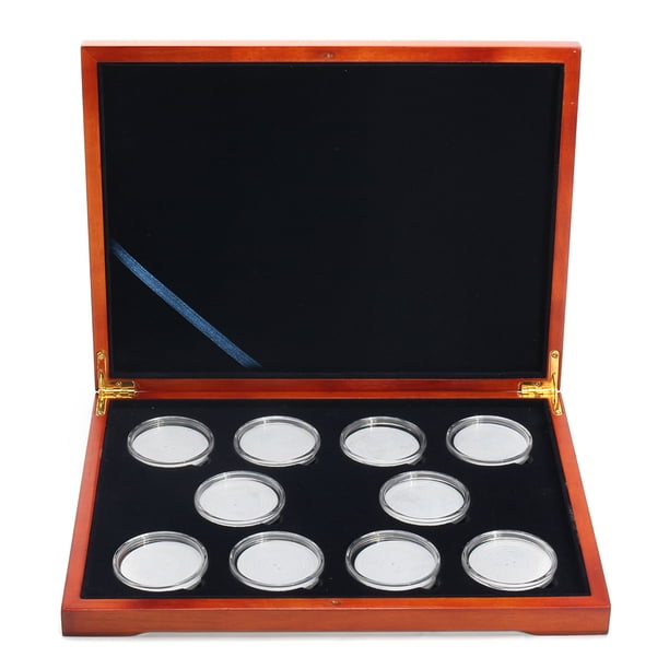 Oak Coin Wood Case Display Box Wood Storage Holders for 10 Coins PCGS ...