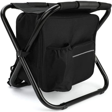 Black Outdoor Folding Chair, Backpack, Chair with Chair, Waterproof ...