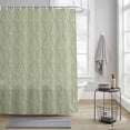 Abstract Green Geometric Shower Curtain for Bathroom, Argyle Stripes ...