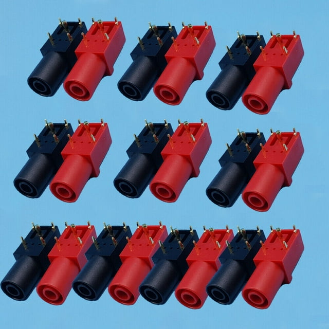 20Pcs Right Angle Gold-Plated 4mm Safety Banana Female Jack PCB Socket ...