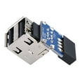 5pcs USB2.0 Motherboard Connector 9Pin/10Pin Header to 2 A Port Adapter ...