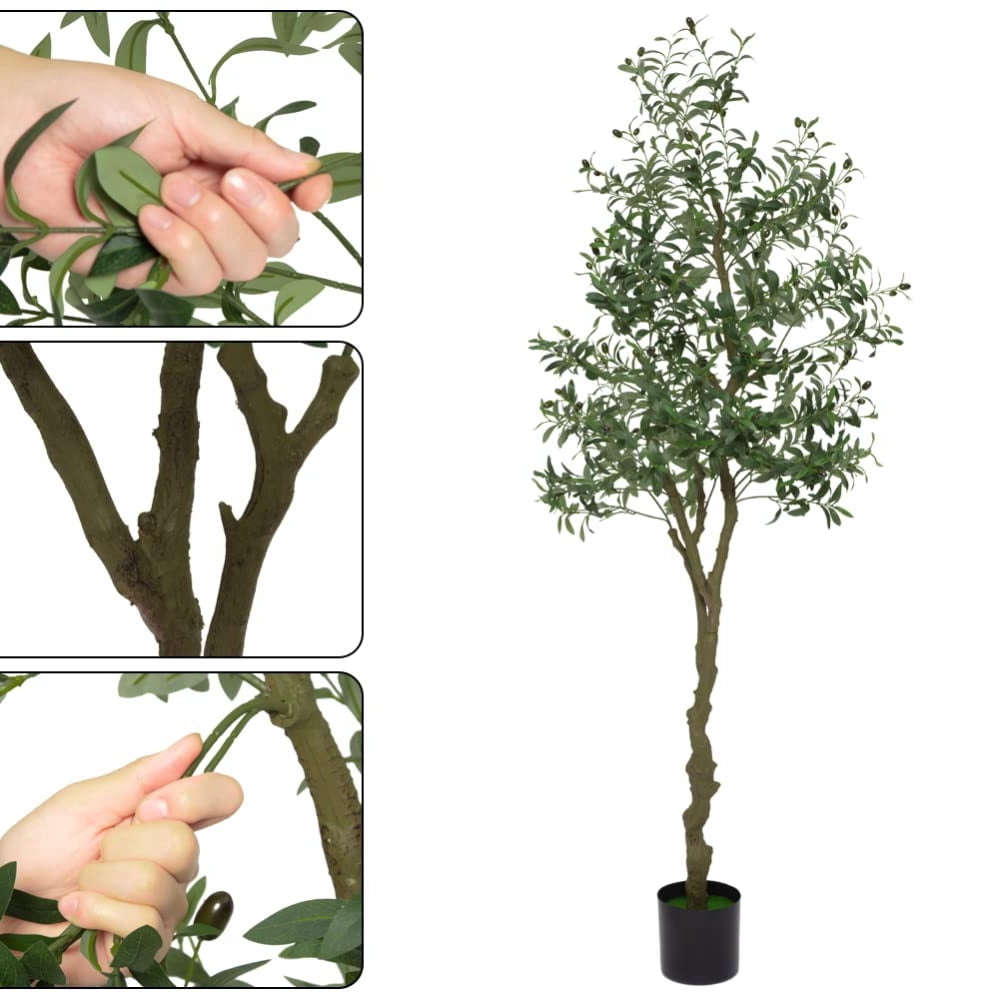Soonbuy 5/6/7 Ft Artificial Olive Tree, for Decor Indoor, for Modern ...
