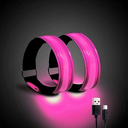 Running Light For Runners 2 Pack, Rechargeable Led Armband Reflective ...