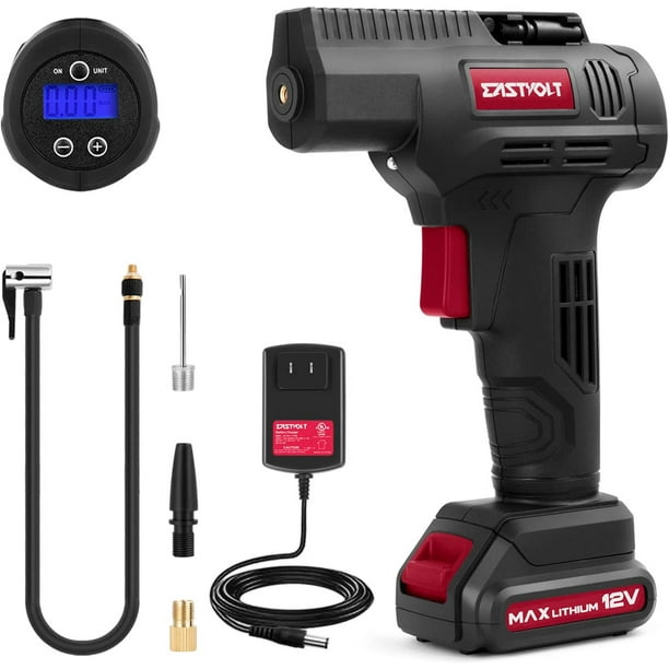 Eastvolt 12V Tire Inflator Air Compressor, Multi-Purpose Electric Power ...