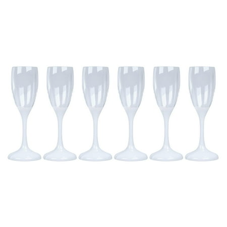 6Pcs LED Flute Glasses Cocktail Goblet Dishwasher Safety Automatic ...