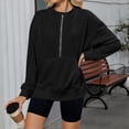 Aellinatey Womens Sweatshirts Half Zip Cropped Pullover Quarter Zipper ...