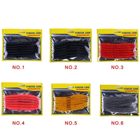 6pcs/set 14cm Earthworm Fishing Soft Lure Arrificial Worm Plastic Fake ...