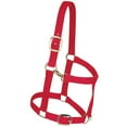 LARGE WEAVER 1-1/2" NYLON DRAFT HORSE HALTER W/ BRASS HARDWARE RED ...