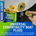 Brass Boat Drain Plug Kit, 1/2" Threaded Transom Plug, Marine-Grade ...