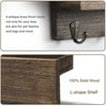 BiJun 16" Wood Key Mail Holder Wall-Mounted - Key Holder with 4 Vintage ...
