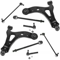 TRQ 10 pc Steering Suspension Kit Control Arms Tie Rods Pitman Idler ...