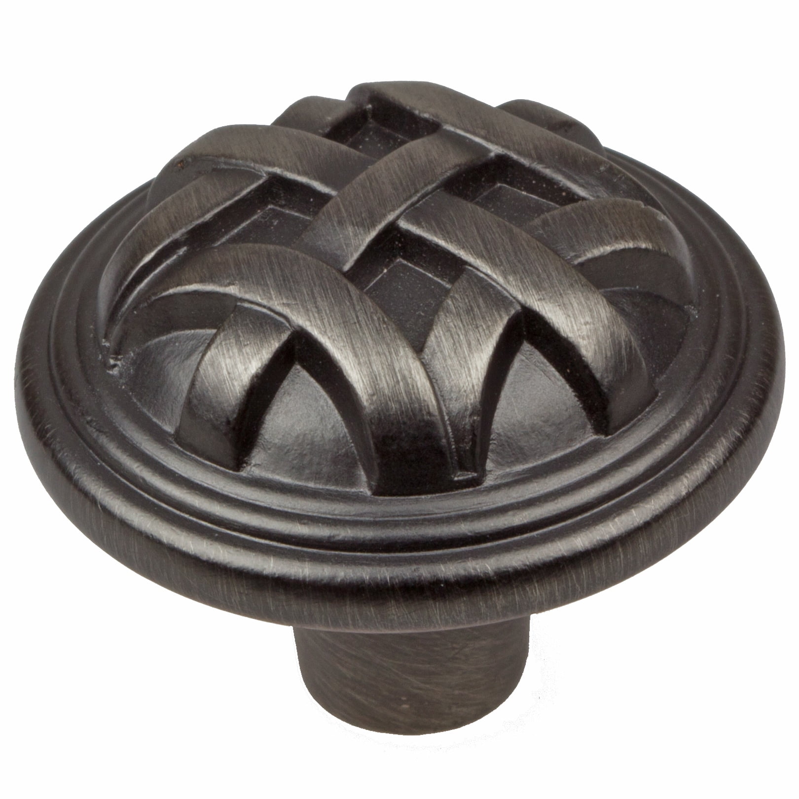 GlideRite 1-1/4 in. Round Braided Cabinet Knob, Satin Pewter, Pack of ...