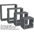 GreenCo Decorative 4 Cube Intersecting Wall Mounted Floating Shelves ... GreenCo Decorative 4 Cube Intersecting Wall Mounted Floating Shelves ...