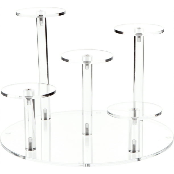 Plymor Clear Acrylic Round 10" Base Display Riser with 5 Round 3 ...