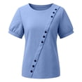 Elegant Everyday Casual Blouse for Women with Short Sleeve Button Front ...
