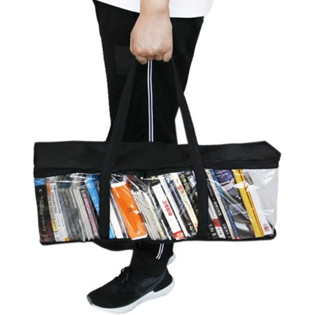 FFIY Portable DVD Storage Bags Zippered DVD Cases Transparent CD Media ...