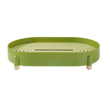 Fruit Plate Tea Tray Simple Double Layer Pure Color Uniform Draining ...