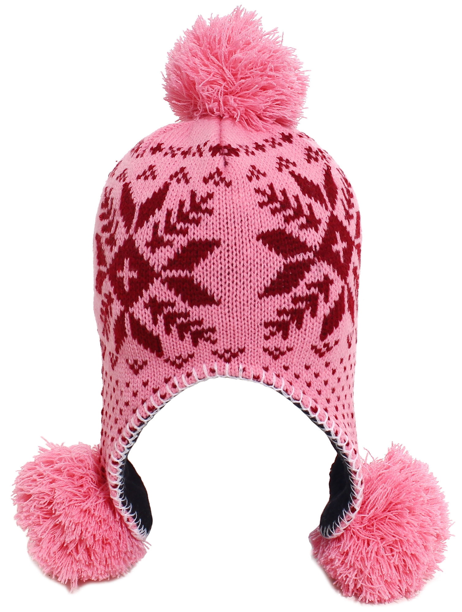 Simplicity Snowflake Winter Hat Cap Knit Crochet Beanie Pom Ear Flap ...