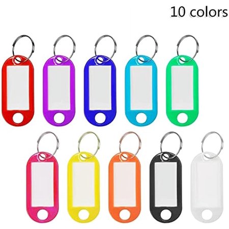 Plastic Key Tags 100 Pcs, Key Labels with Ring and Label Window, Key ...