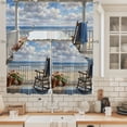 Coastal Beach Kitchen Curtains Swag Valance and Tier Curtains Set 36 ...