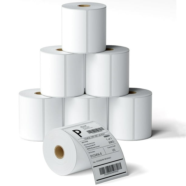 NefLaca 6 Rolls of 450 Direct Thermal Shipping Labels 4x6 for Zebra ...