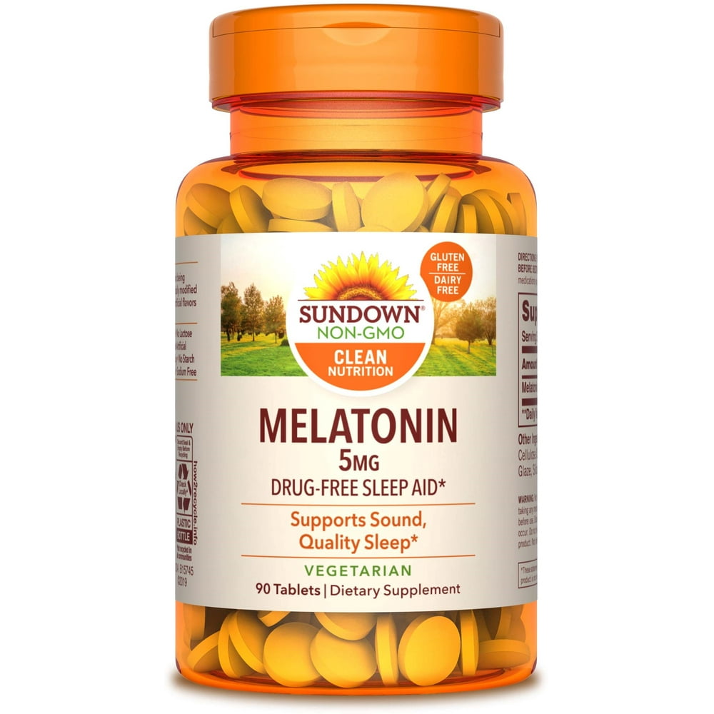 Sundown Naturals Melatonin 5 mg Tablets 90 ea - Walmart.com - Walmart.com