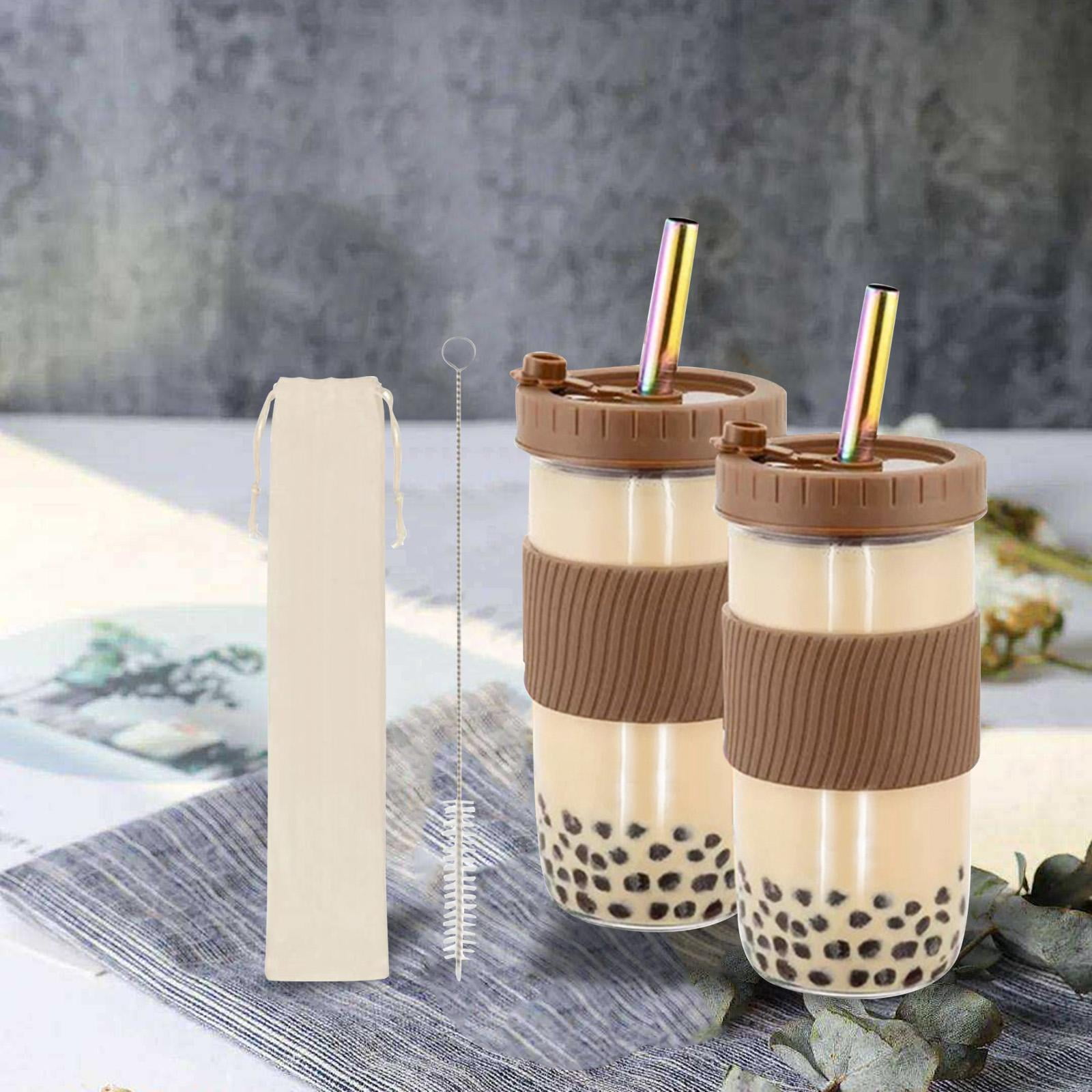 Reusable Water Cup Set Smoothie Mugs Large Capacity with Lid Drinking ...