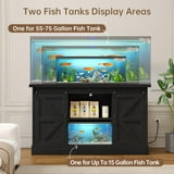 Selooye 55-75 Gallon Fish Tank Stand with Sliding Barn Doors & Power ...