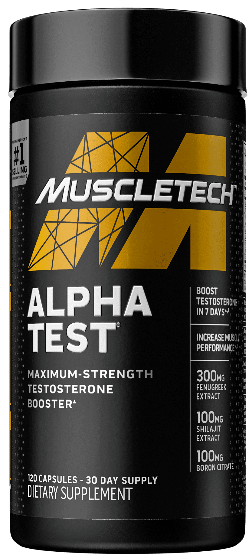 Muscletech AlphaTest Testosterone Booster for Men, 120 Ct – Walmart ...