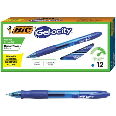 BIC Gelocity Gel Pen, Blue, Medium-0.7mm, Dozen Box | Walmart Canada