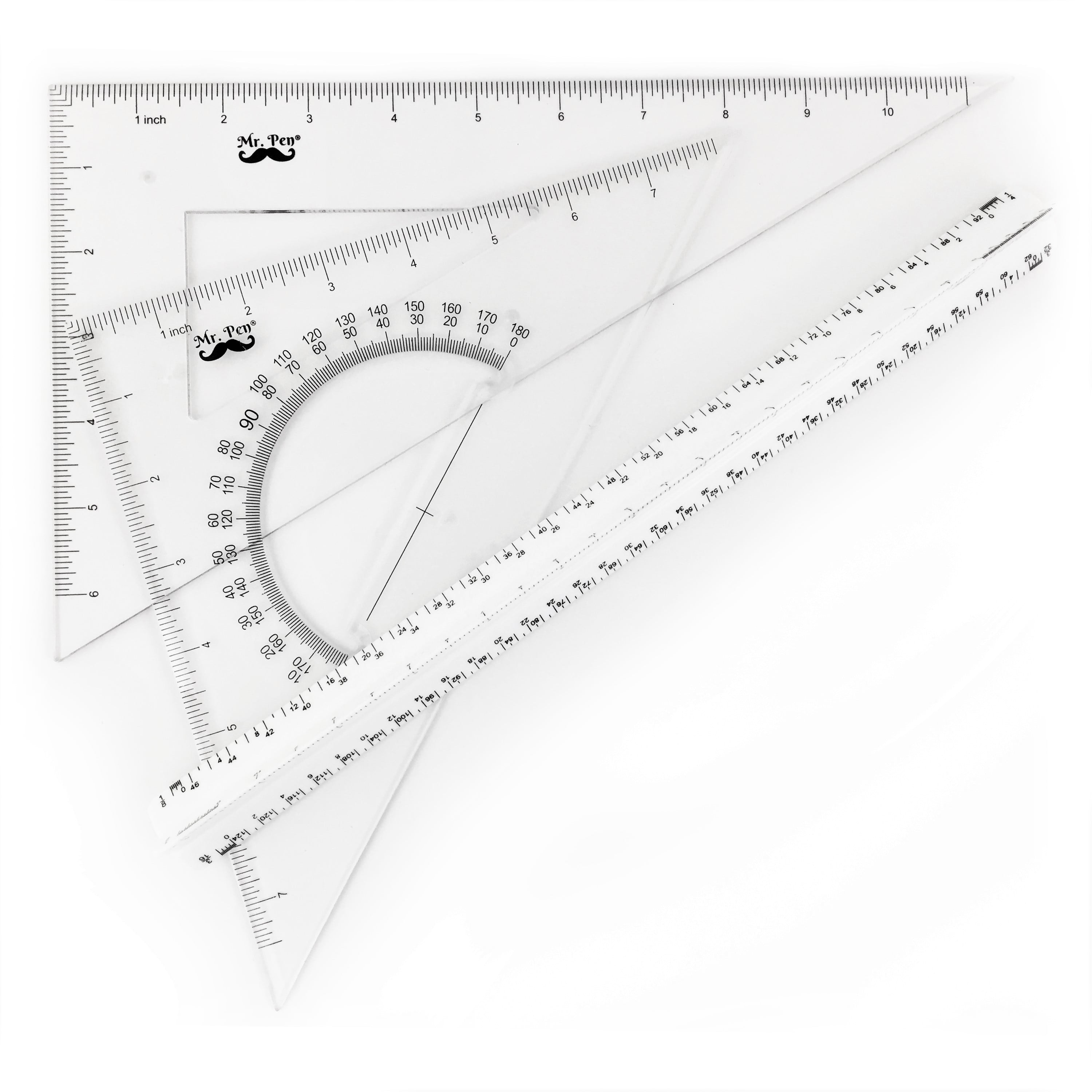 Mr. Pen- 3 Pc Large Triangular Ruler Set, Triangular Scale, 11? 30/60 and 8? 45/90 Triangles ...