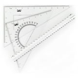 Mr. Pen- Drafting 3 Pc Large Transparent Triangular Ruler Set, Easy ...