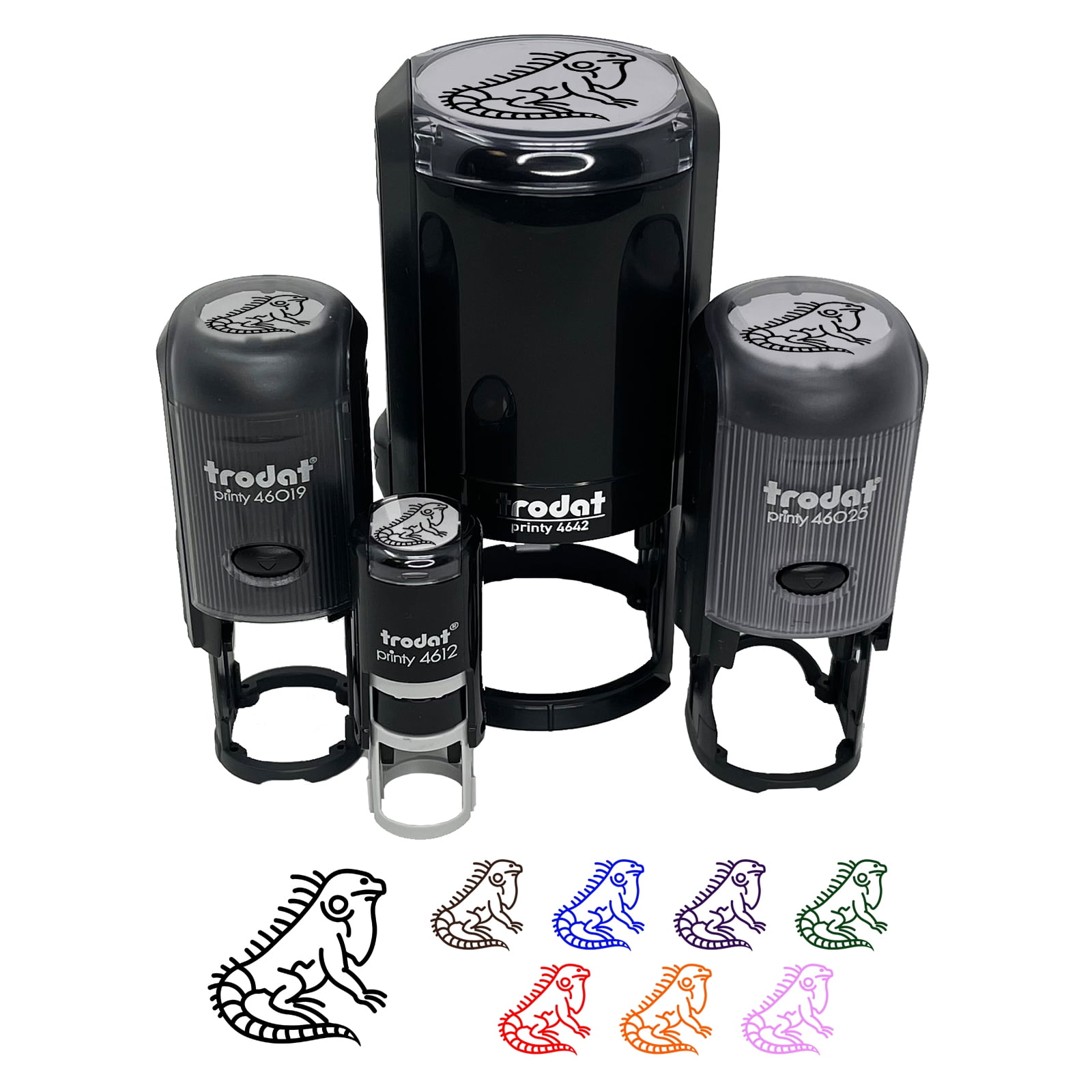 Lounging Lizard Iguana Self-Inking Rubber Stamp Ink Stamper - Lime ...