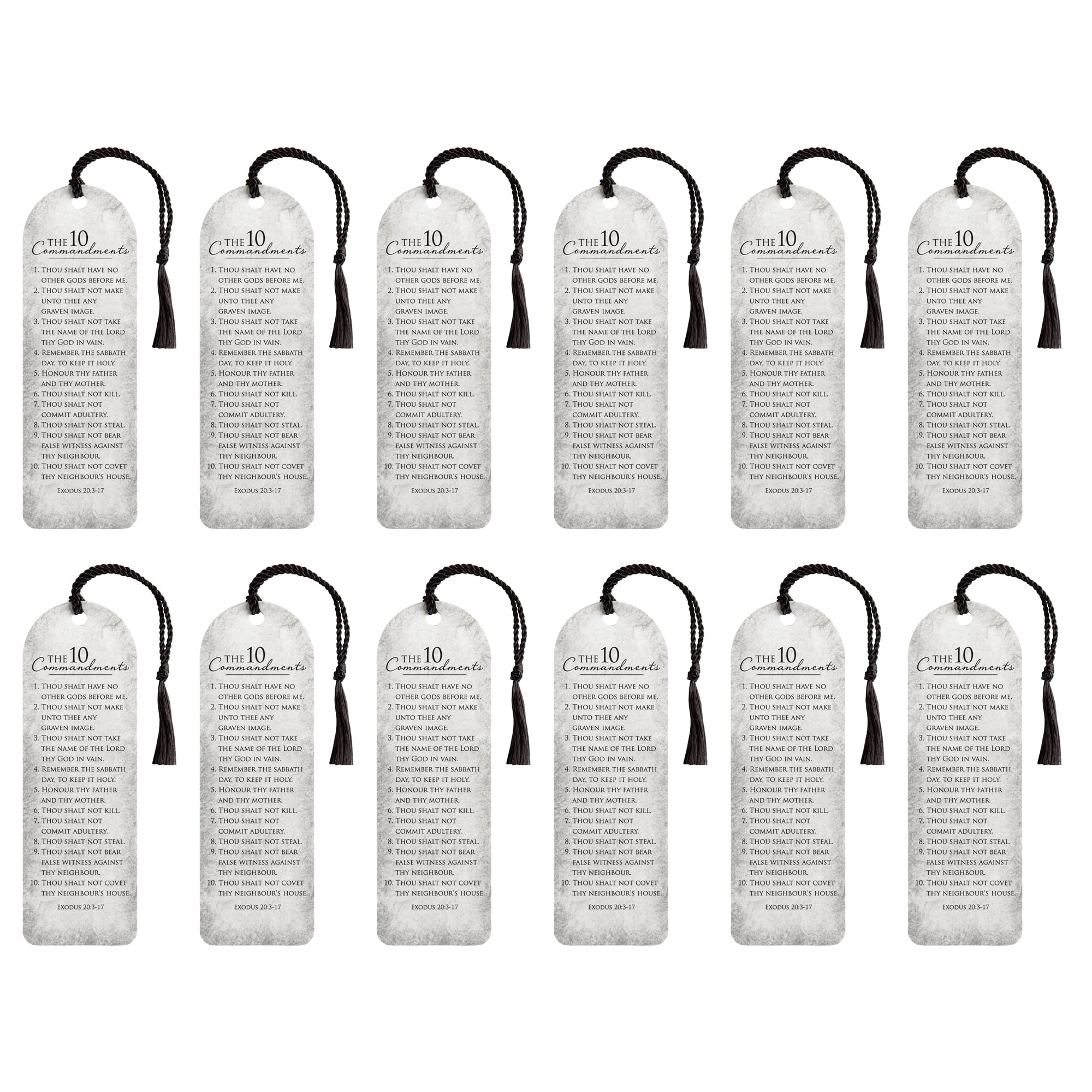 The 10 Commandments Textured White 6 x 2 Cardstock Bookmark Multipack ...