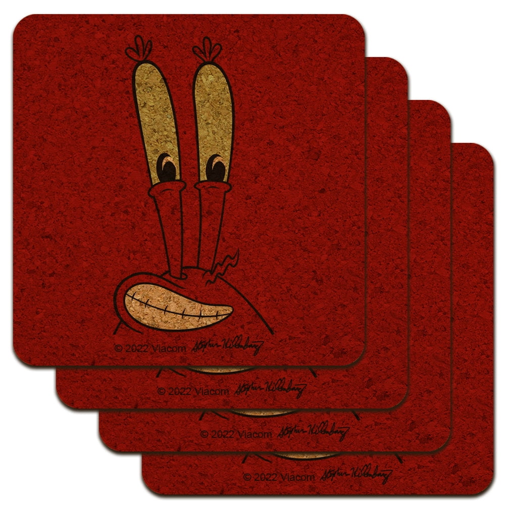 SpongeBob Mr. Krabs Face Low Profile Novelty Cork Coaster Set - Walmart.com