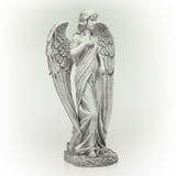 Alpine Corporation 31 inches Outdoor Angel Statue for Garden, Stone ...
