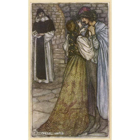Romeo And Juliet In Embrace At Frair Lawrence'S Cell Poster Print By ...
