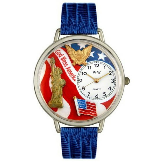Whimsical Watches - July 4th Patriotic Watch in Silver (Large ...