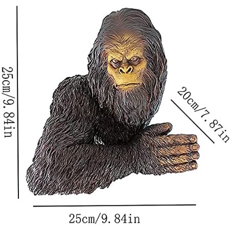 Yeti Tree Statue Whimsical Cartoon Orangutan Sculpture Tree Hugger ...